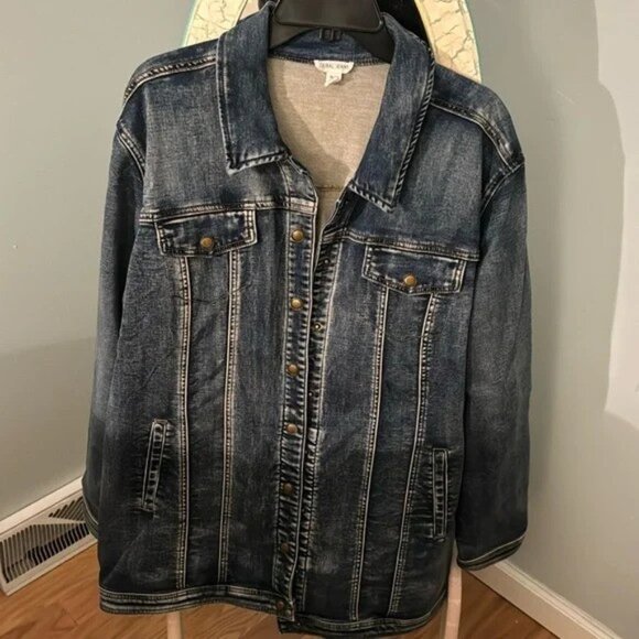 Tribal | Jackets & Coats | Tribal Jeans Long Denim Jacket Sz Xl | Poshmark